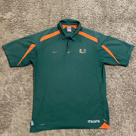 Nike | Shirts | Vintage Ncaa Nike Miami Hurricanes Polo Shirt 9s Size ...